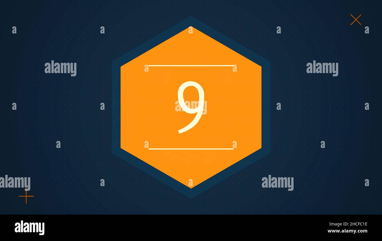 Countdown leader graphic with amazing white graphic hexagons 25 to 0 ...