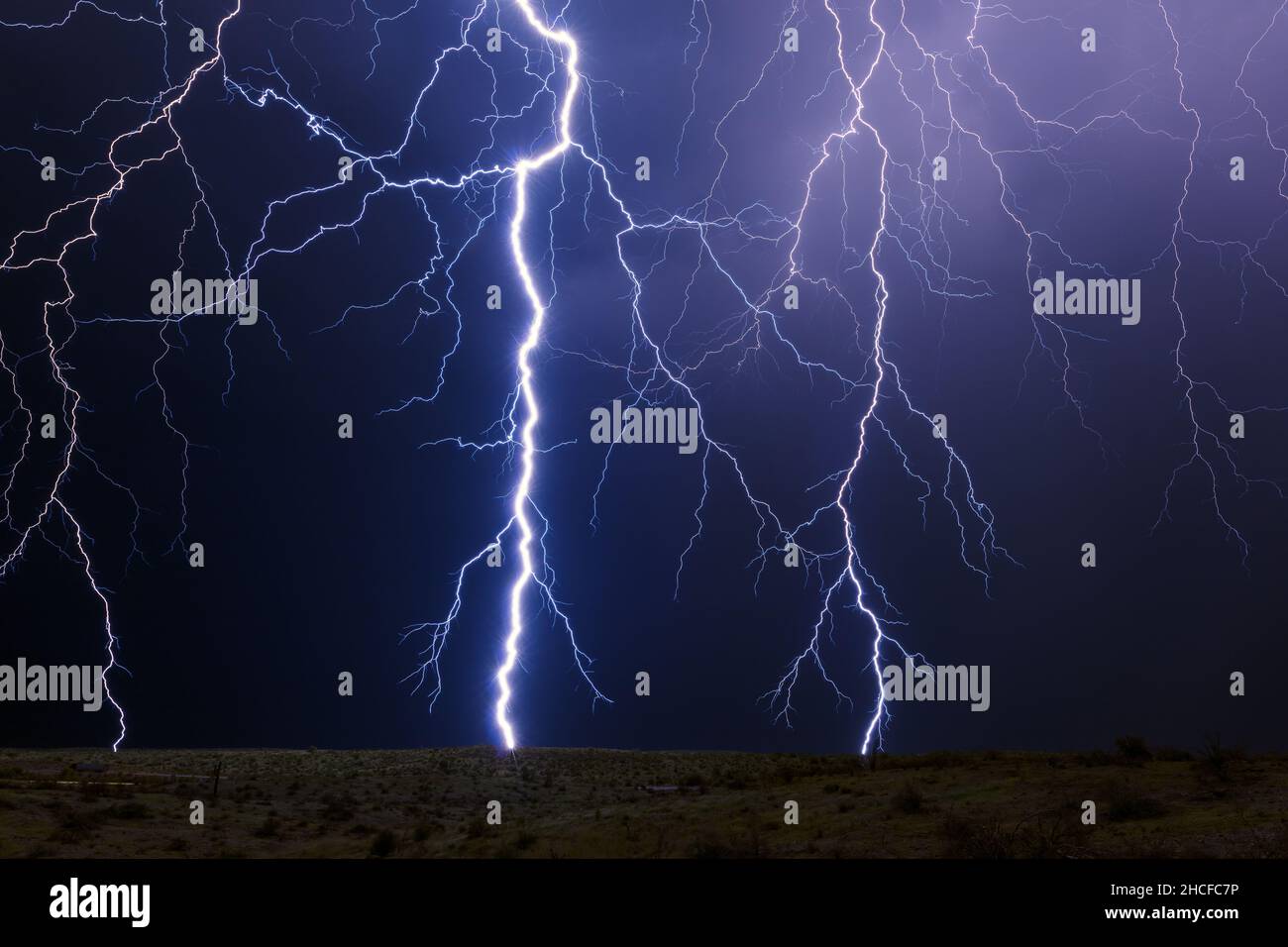 Lightning bolt strikes in a storm near Phoenix, Arizona Stock Photo - Alamy