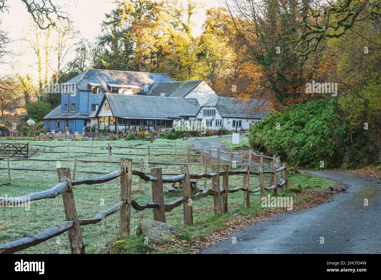 Badgers Holt Tea Rooms and Accommodation over River Dart, Dartmeet Car ...