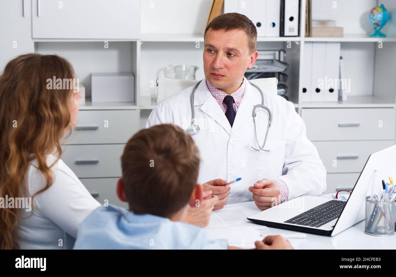 Consultation with doctor Stock Photo - Alamy