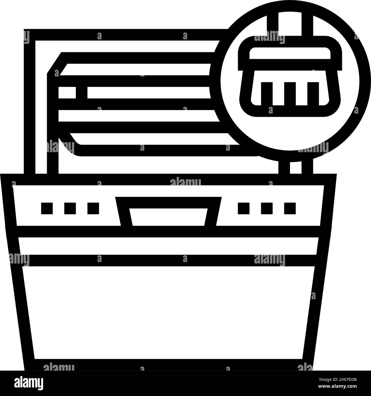 House builders vector line Cut Out Stock Images & Pictures - Alamy