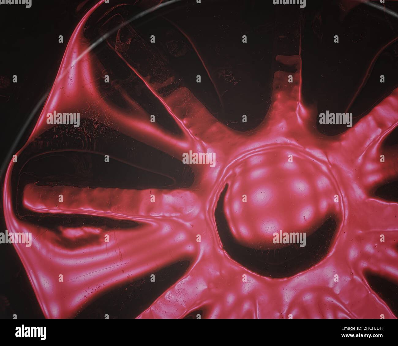 Overhead shot of a bottom of a glass filled with red wine Stock Photo ...
