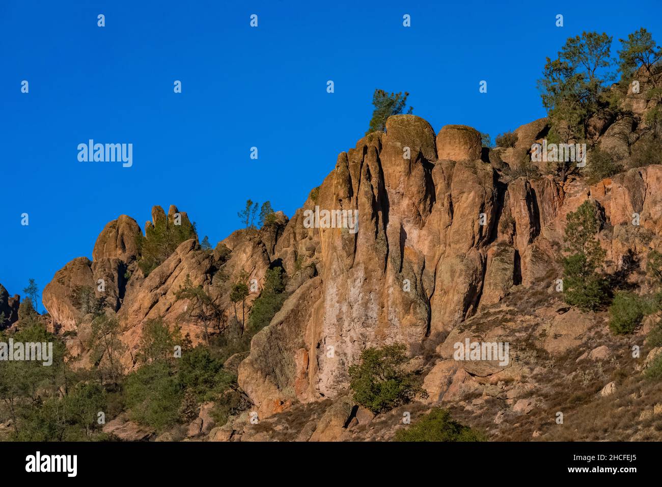Pinnacles Volcanic Formations, made of eroded volcanic breccia, viewed ...