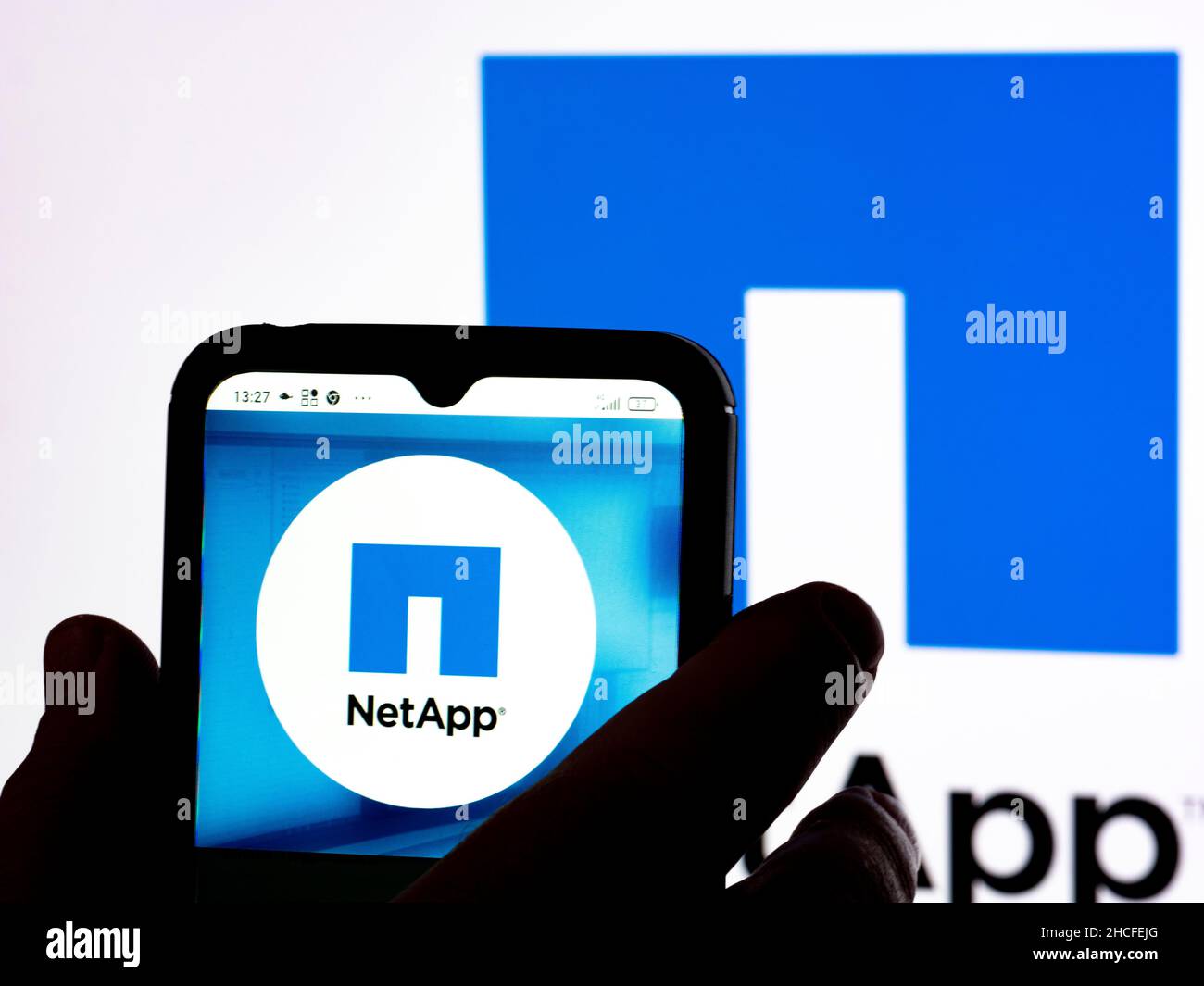 In this photo illustration NetApp, Inc. logo seen displayed on a ...