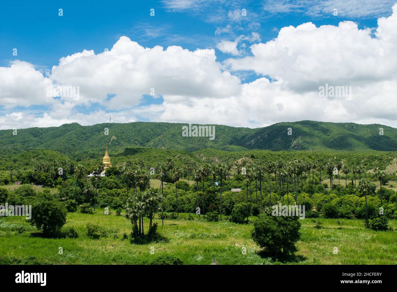 Myanmar burma panoramic view of the hsinbyume white pagoda hi-res stock ...