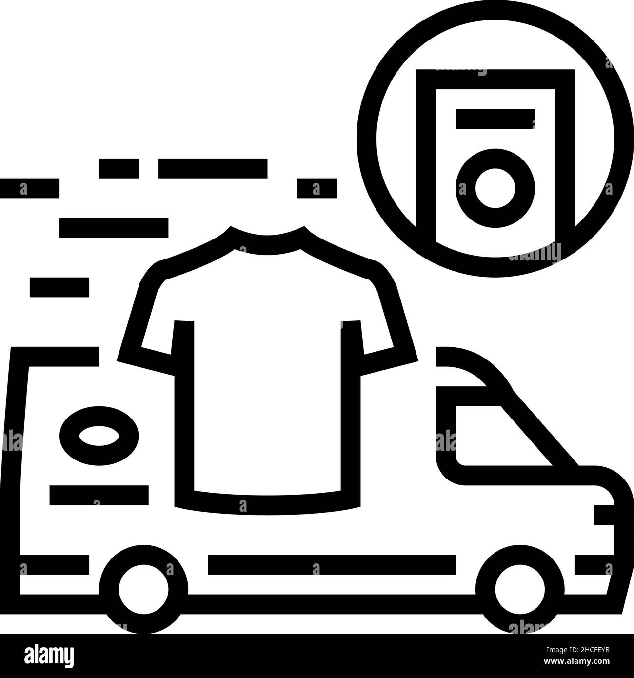laundry pick up delivery line icon vector illustration Stock Vector ...