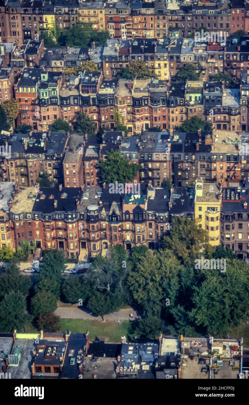 1990 archive image of the Back Bay area of Boston, Massachusetts, seen ...