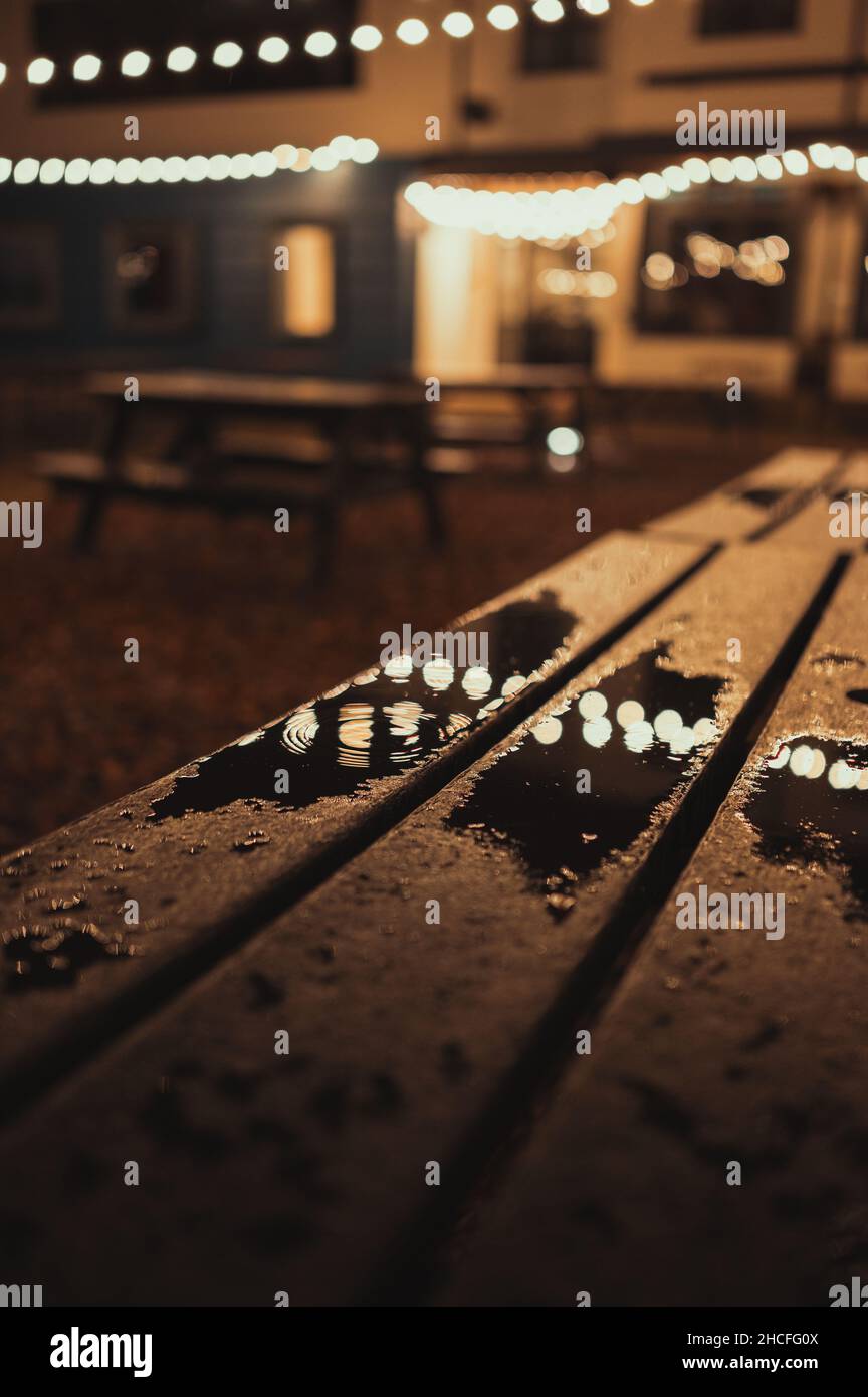 Closeup vertical shot bench hi-res stock photography and images - Alamy