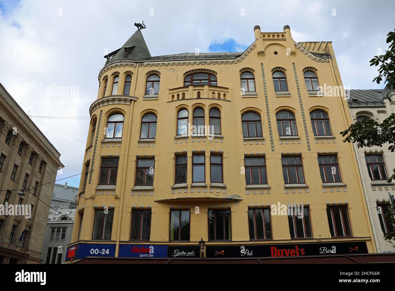 The Cat House built in 1909 in Riga Stock Photo - Alamy