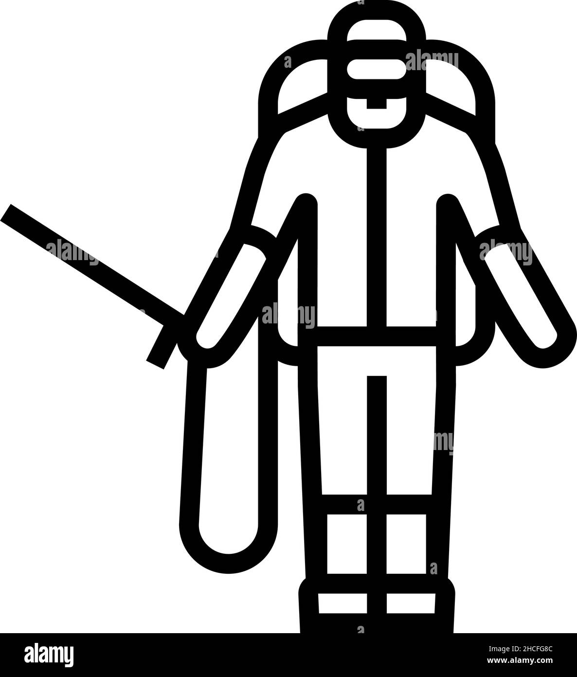 sprayer man line icon vector illustration Stock Vector Image & Art - Alamy