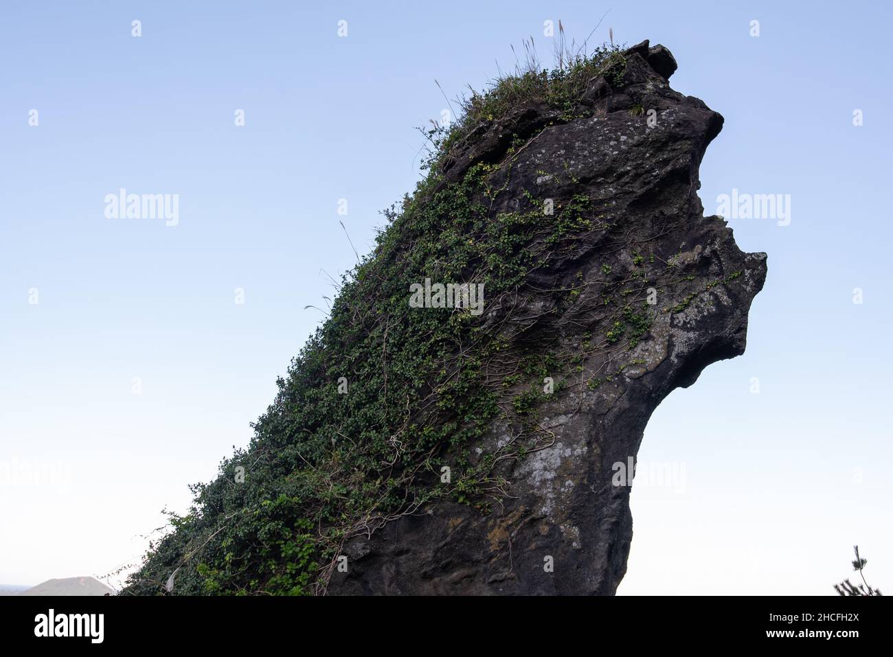 Tall rock formation on the Seongsan Ilchulbong Crater in Jeju Island ...