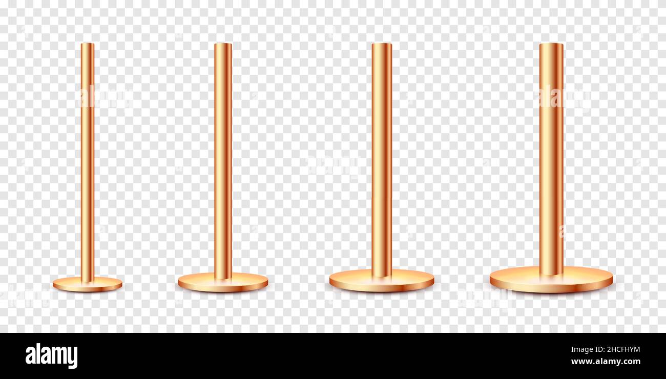Realistic metal poles collection isolated on transparent background ...
