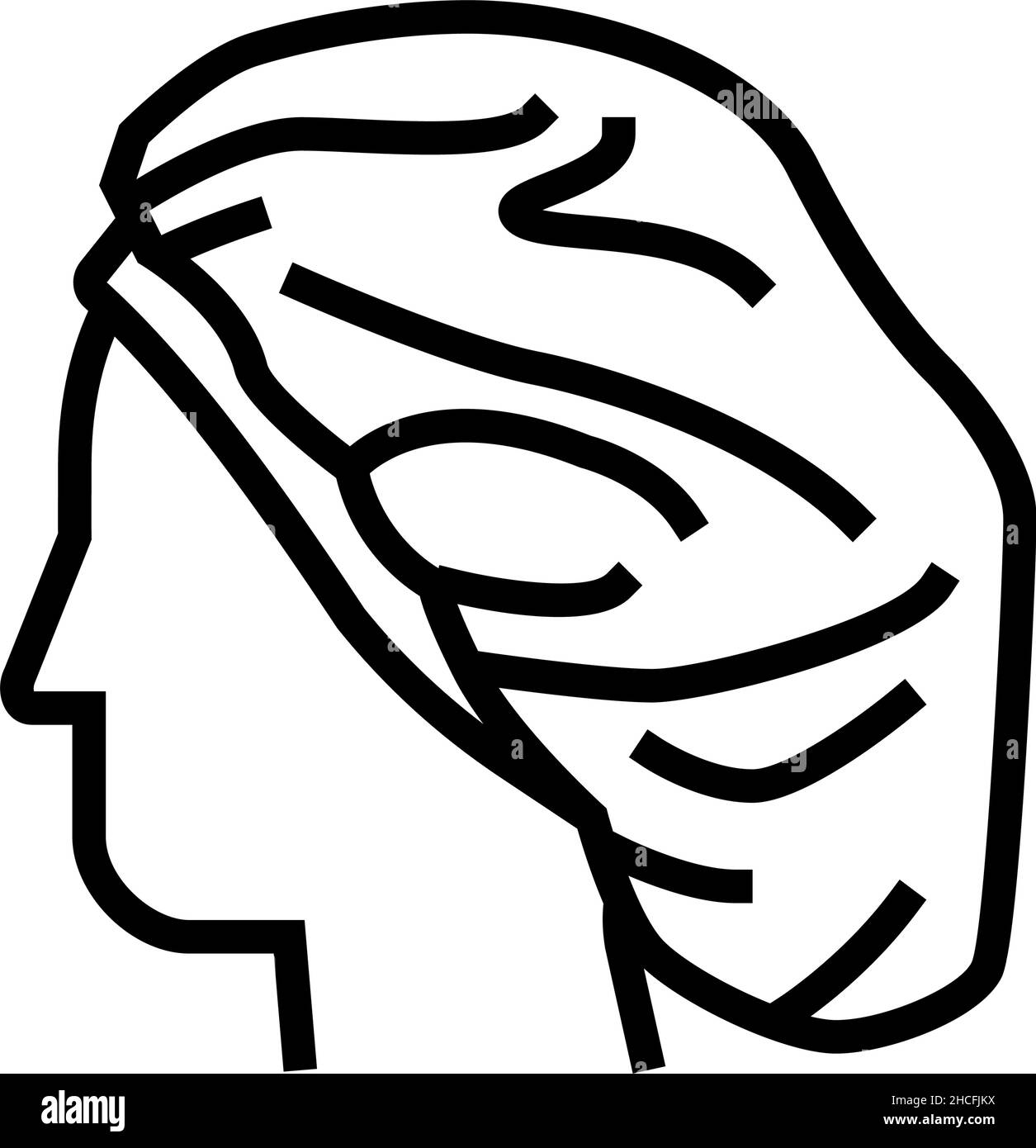 bonnet for sleeping silk line icon vector illustration Stock Vector ...