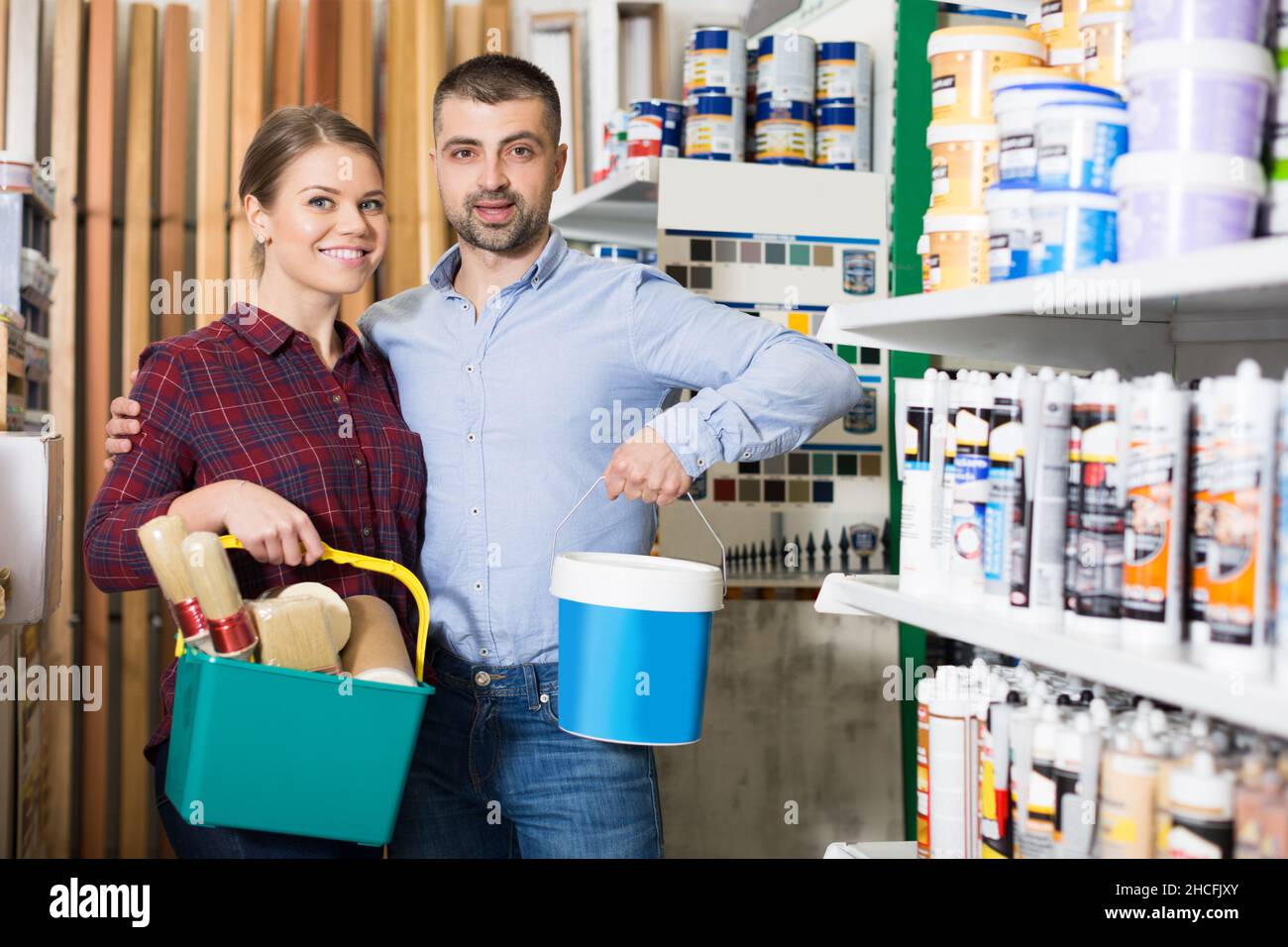Man girl paint instruments hi-res stock photography and images - Alamy