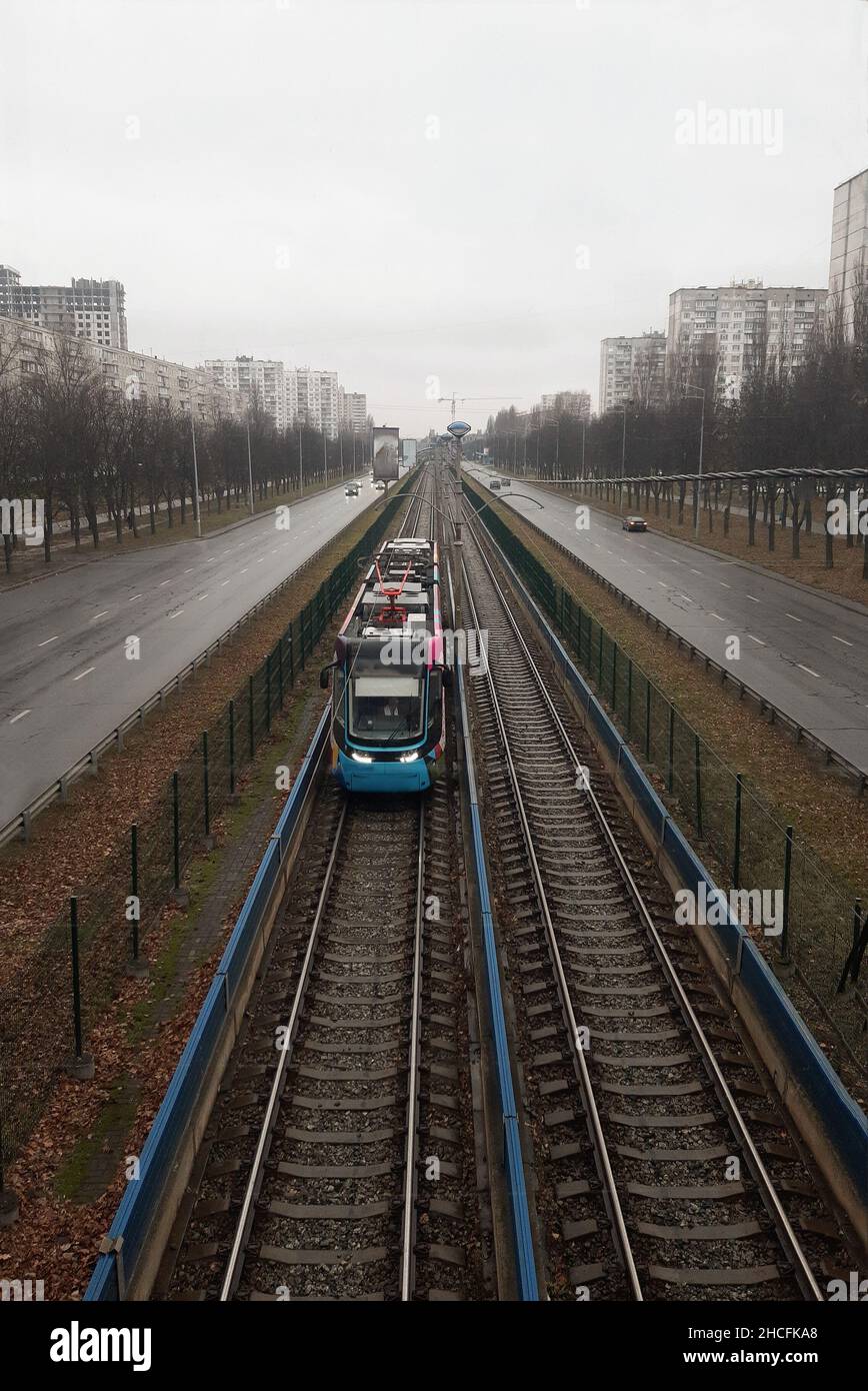 Train tramway modern buildings hi-res stock photography and images - Alamy