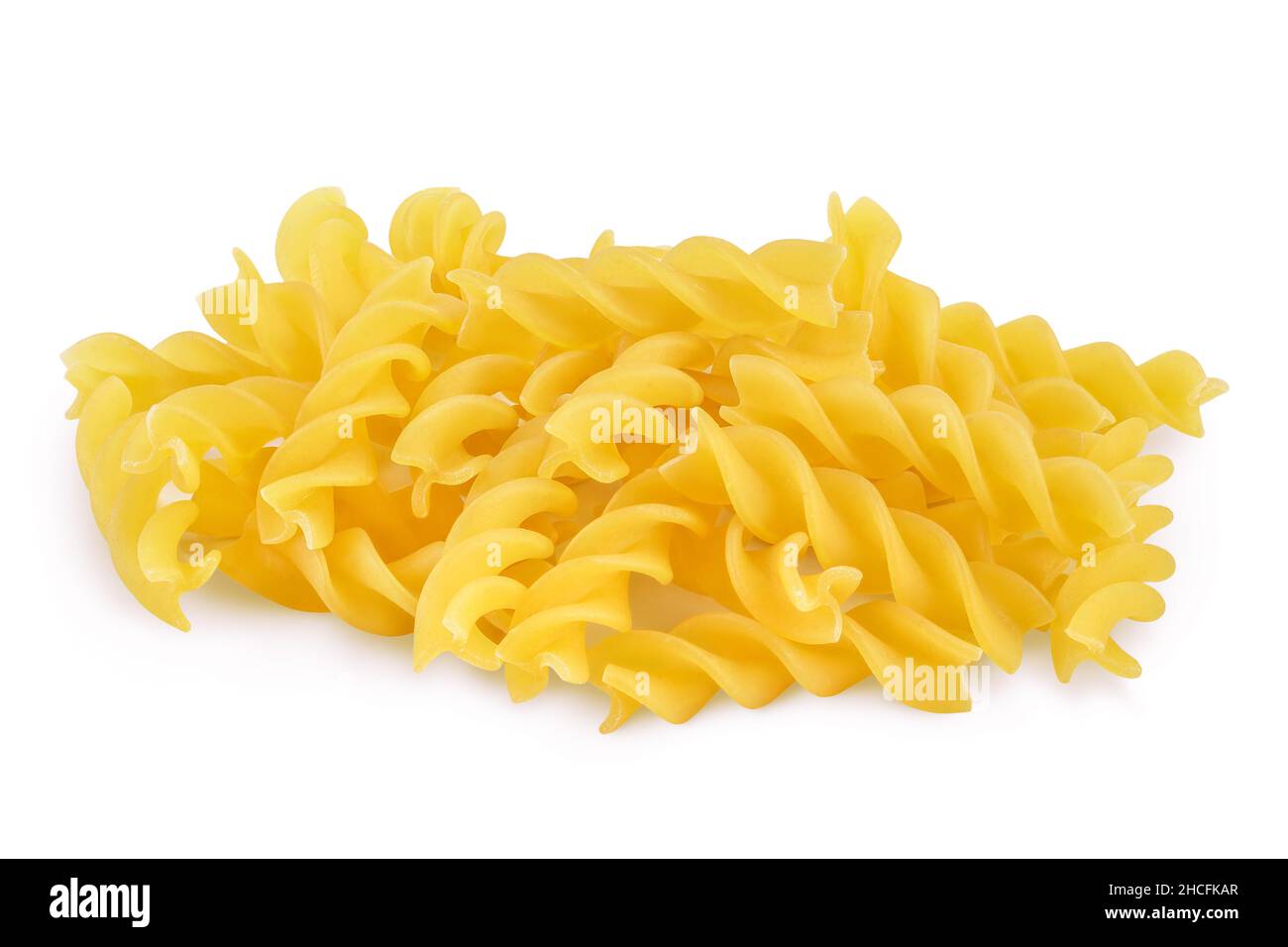 raw Fusilli pasta, isolated on white background with clipping path and ...