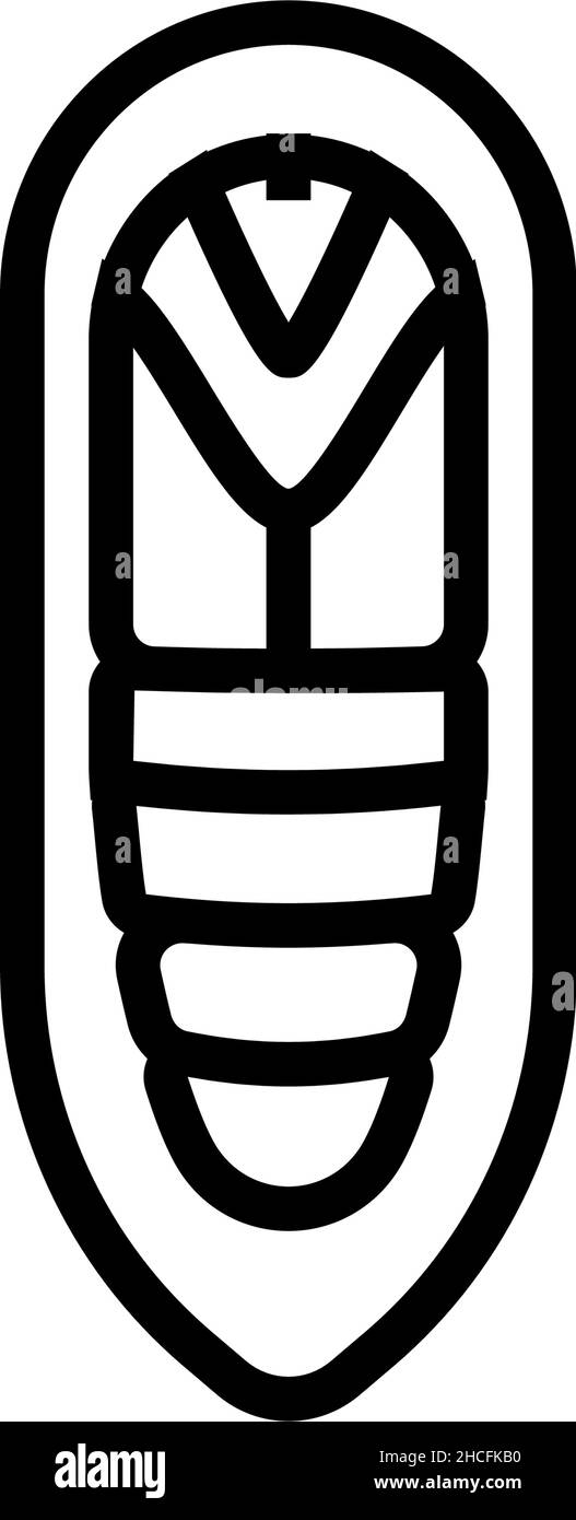 pupa cocoon silkworm line icon vector illustration Stock Vector Image ...