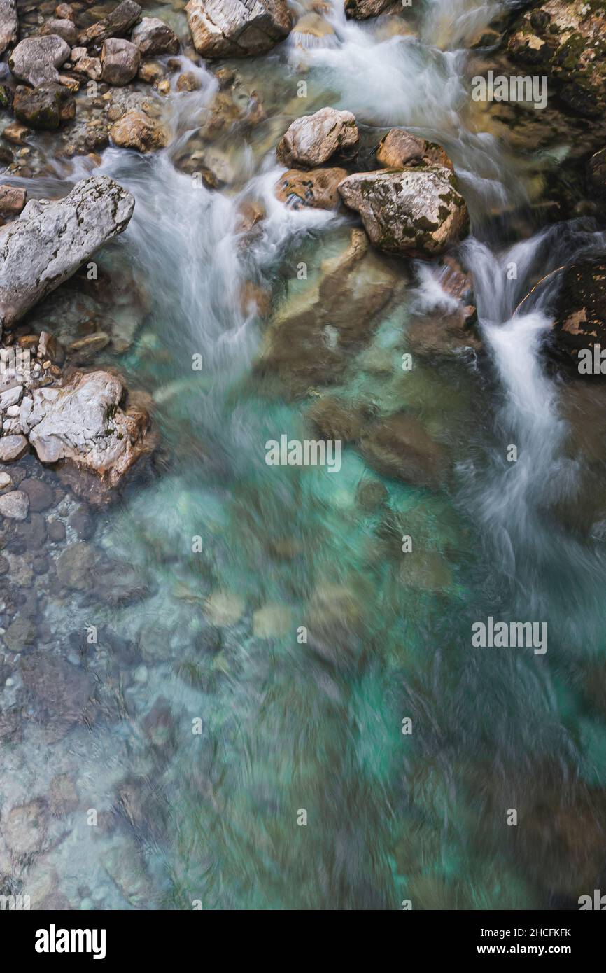Beautiful scene of waterfalls with water streaming over rocks Stock ...