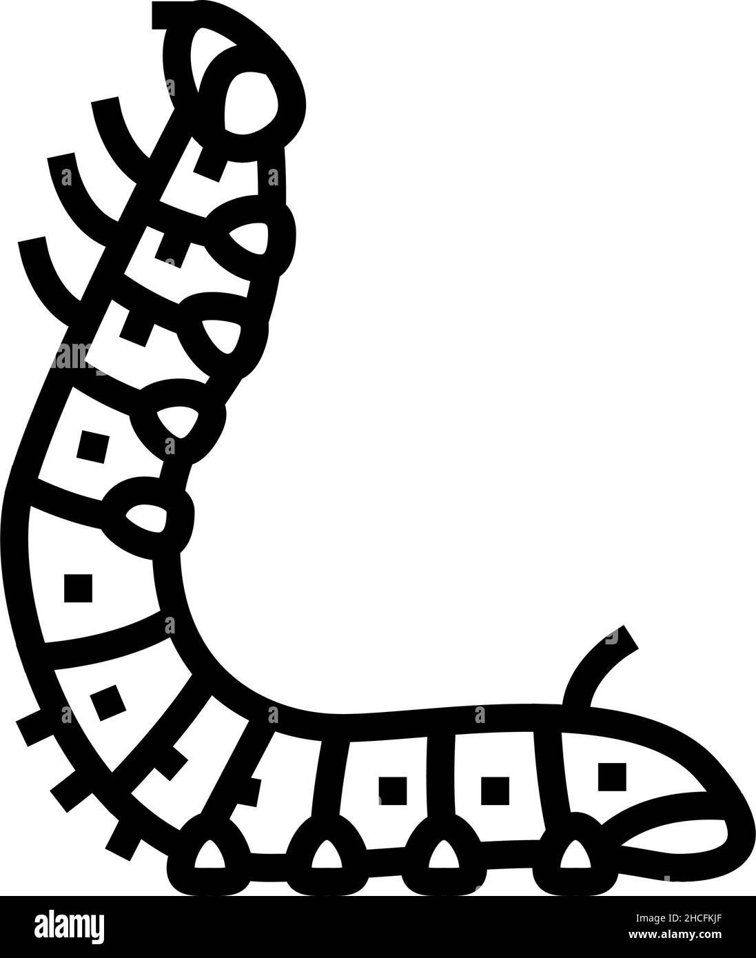 larvae silkworm line icon vector illustration Stock Vector Image & Art ...