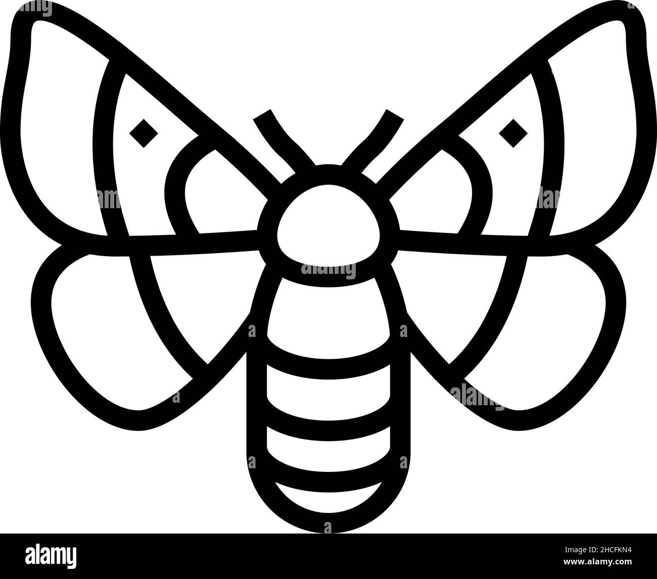 adult silkworm moths line icon vector illustration Stock Vector Image ...