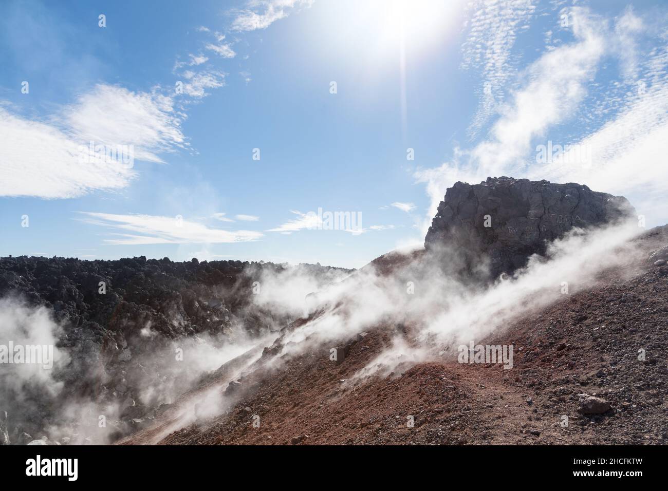 Avachinsky volcano, Kamchatka peninsula, Russia. An active volcano ...