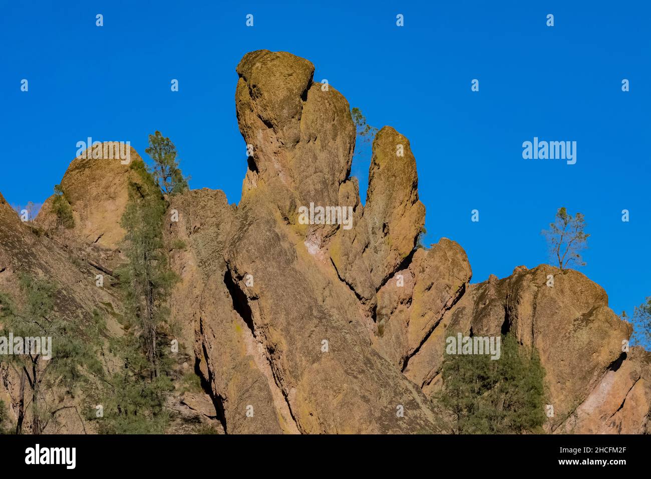 Pinnacles Volcanic Formations, made of eroded volcanic breccia, along ...