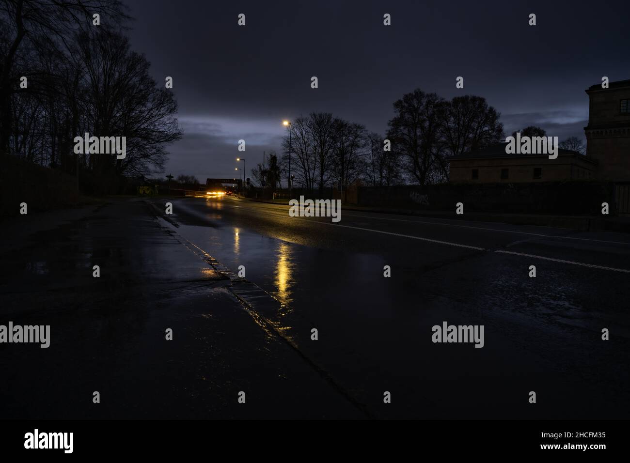 Puddle reflection night railing hi-res stock photography and images - Alamy
