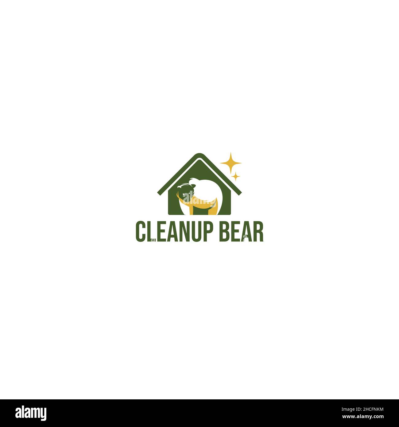 Modern design colorful Clean Up Bear logo design Stock Vector Image ...