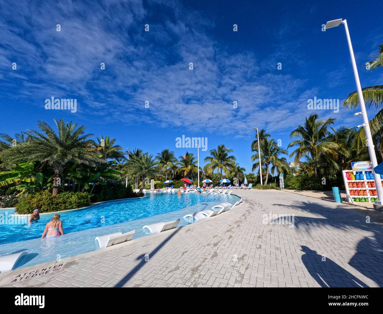 Bahamas - December 7, 2021: The Oasis Pool at Coco Cay which is Royal ...
