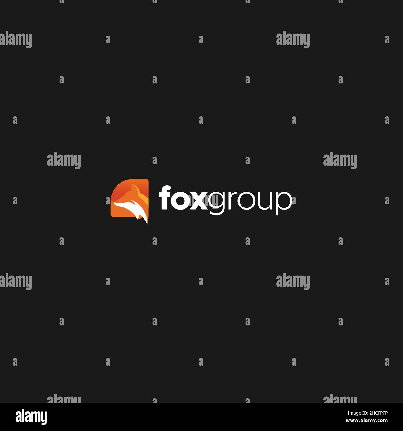 Minimalist design flat Fox Group logo design Stock Vector Image & Art ...