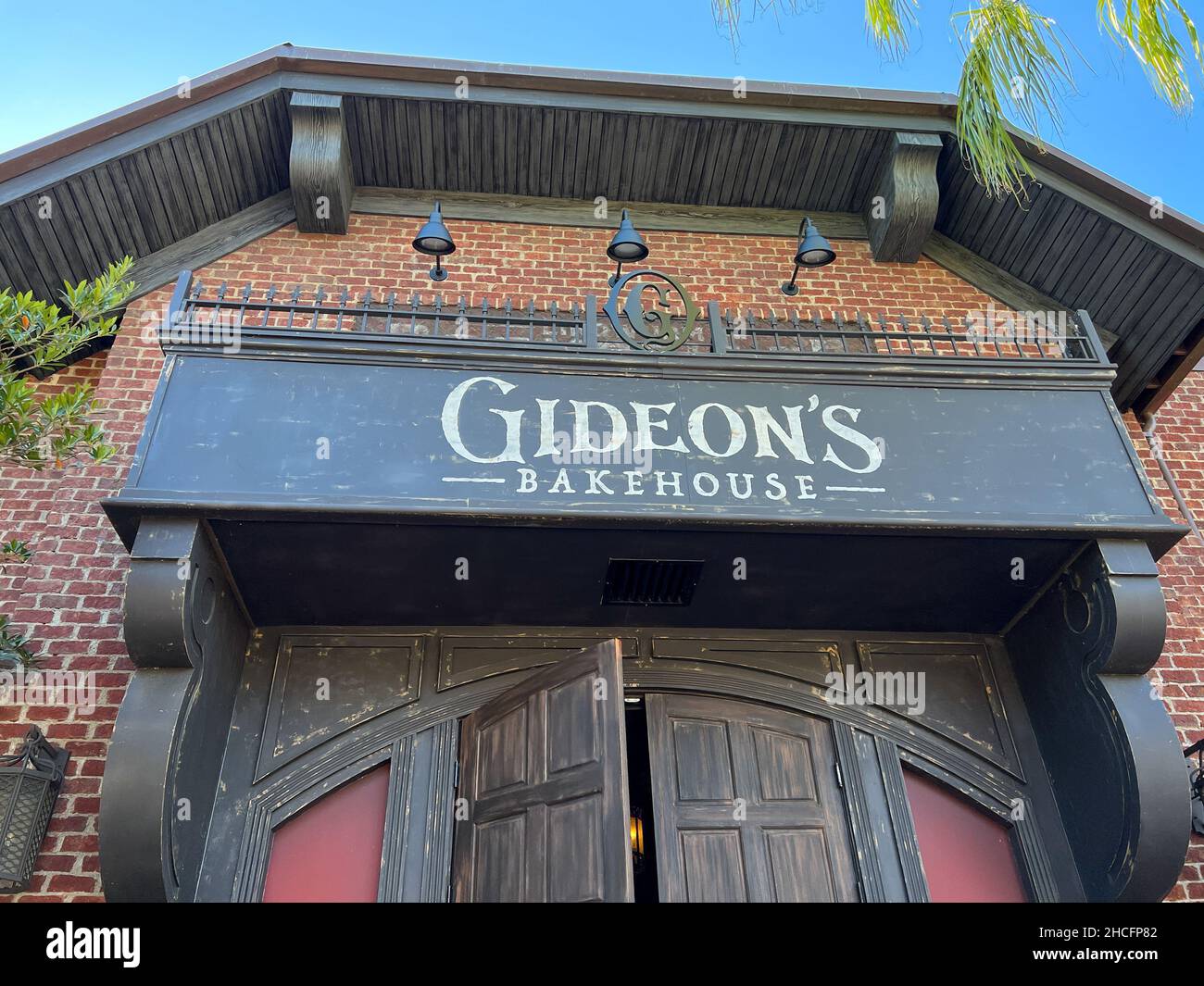 Orlando, FL USA - November 27, 2021: The sign on the exterior of Gideon ...