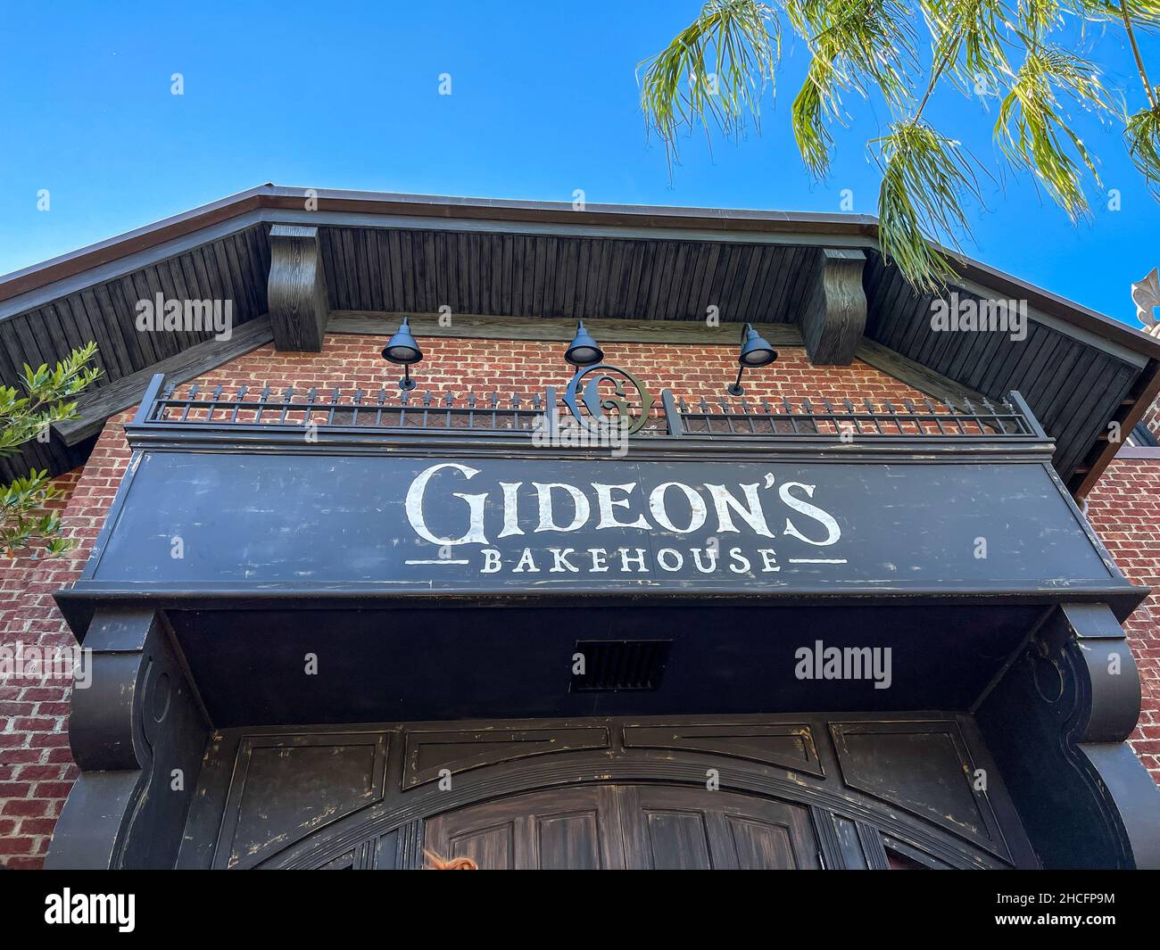 Orlando, FL USA - November 27, 2021: The sign on the exterior of Gideon ...