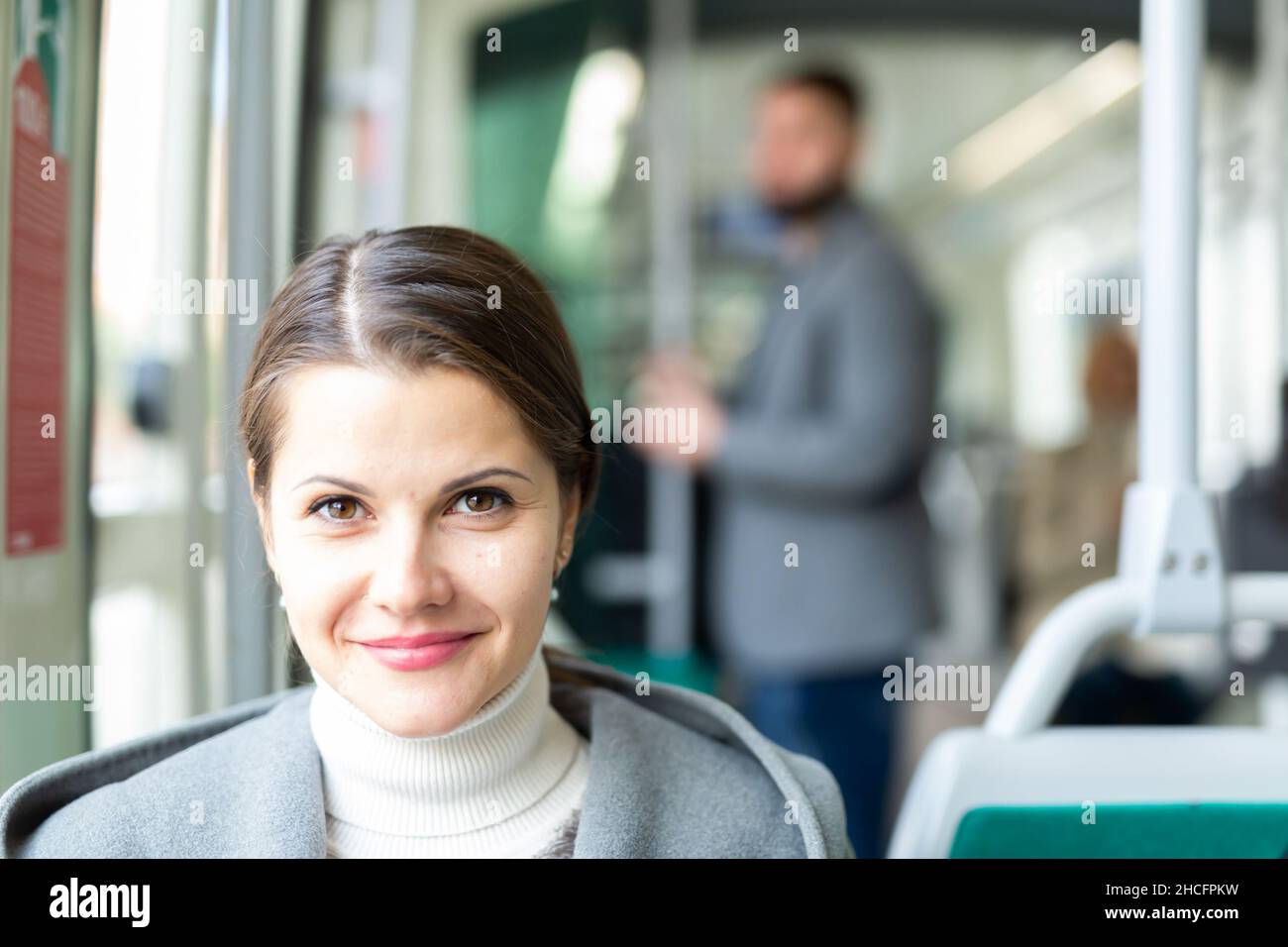 Woman in coat with trolley hi-res stock photography and images - Alamy