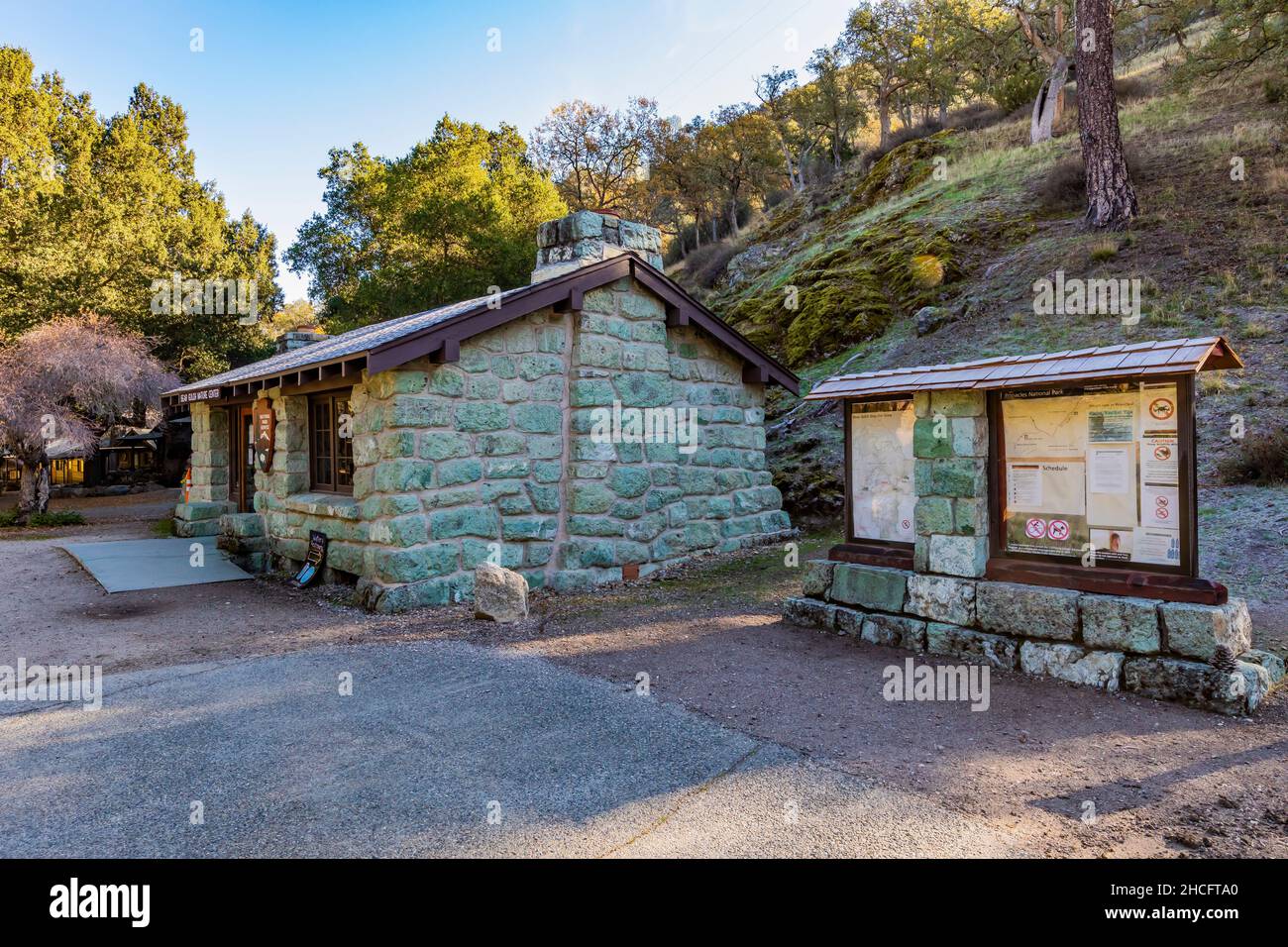 National Park rustic style building with green stone, now used as a ...