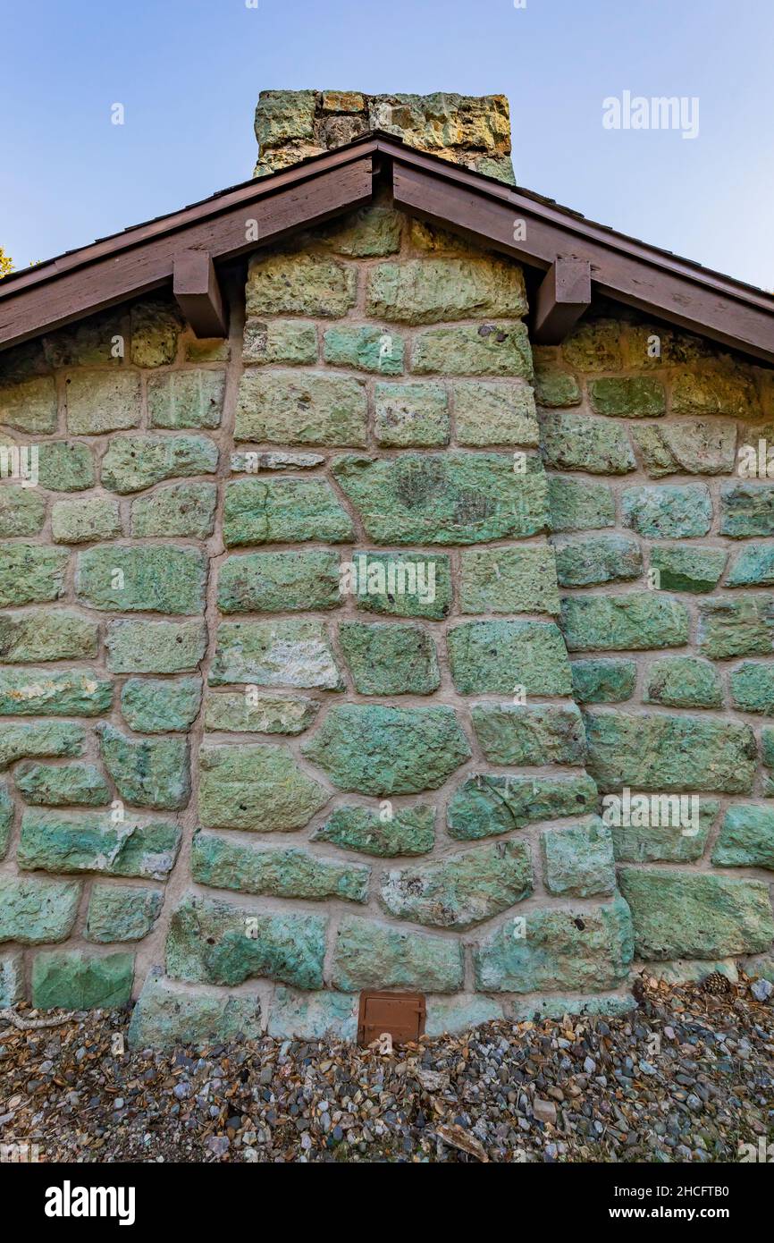National Park rustic style building with green stone, now used as a ...