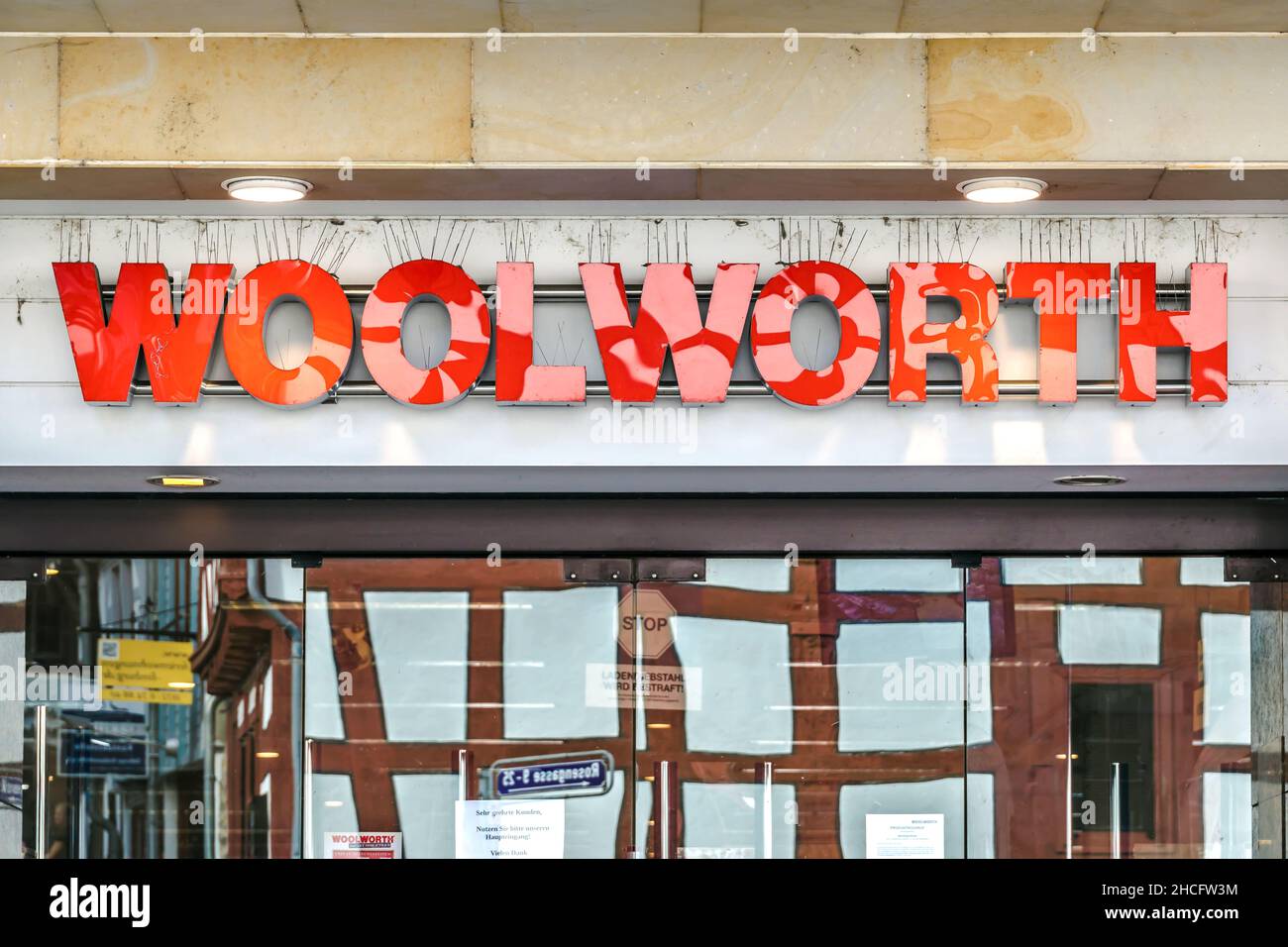 LIMBURG, GERMANY -2021-09-07: WOOLWORTH Logo on a Facade in Germany ...