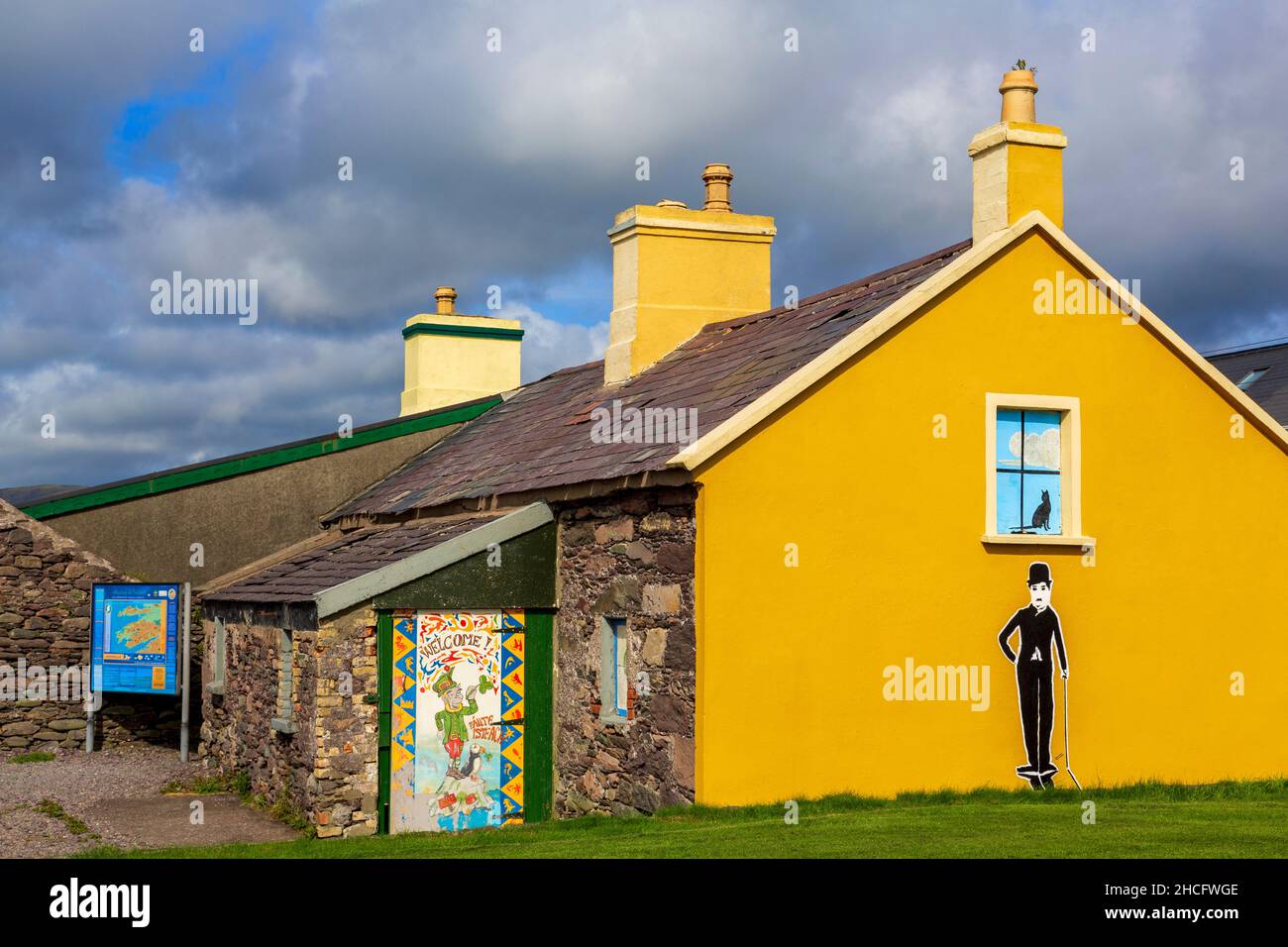 Mural of Charlie Chaplin, Waterville Town, County Kerry, Ireland Stock ...