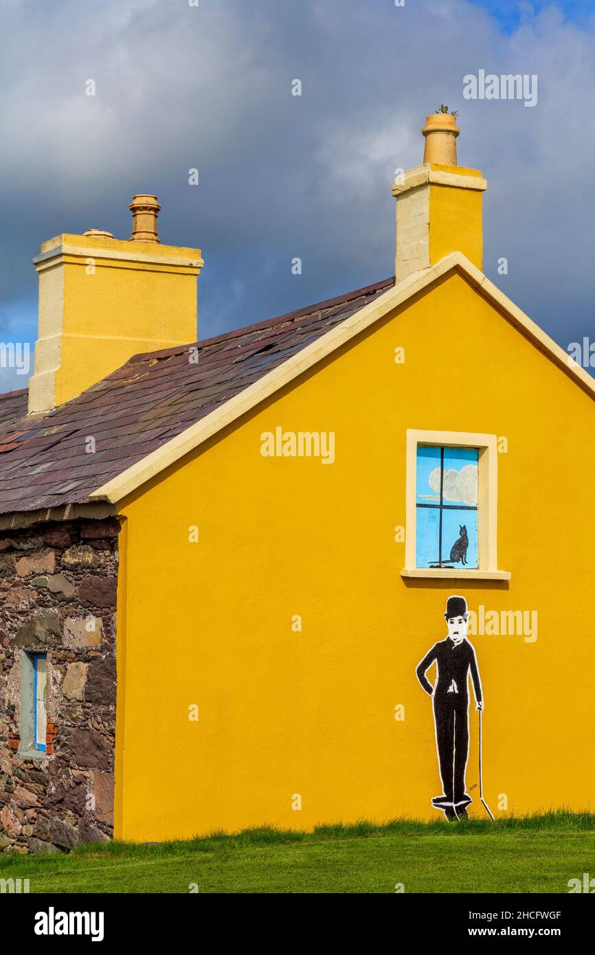 Mural of Charlie Chaplin, Waterville Town, County Kerry, Ireland Stock ...