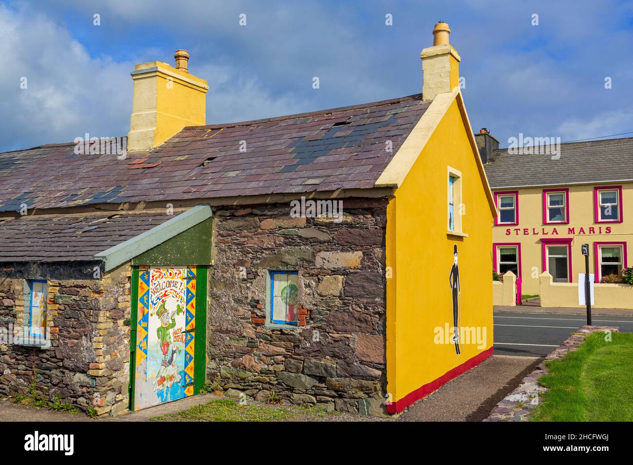 Mural of Charlie Chaplin, Waterville Town, County Kerry, Ireland Stock ...