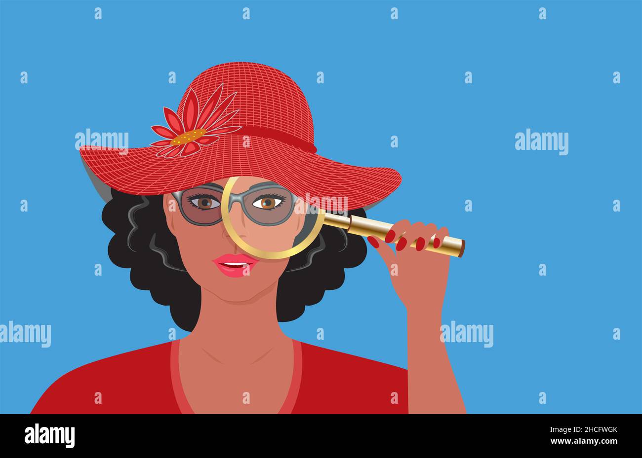 Cute magnifying glass Stock Vector Images - Alamy