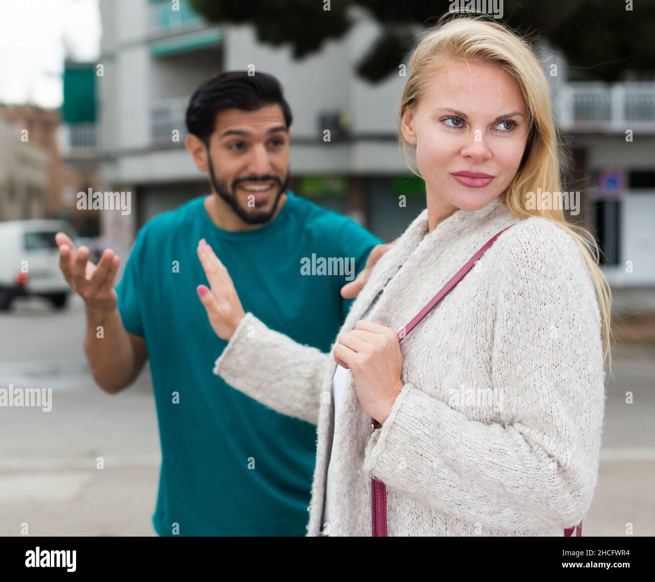 Couple is quarrelling because of the disagreements between them Stock ...
