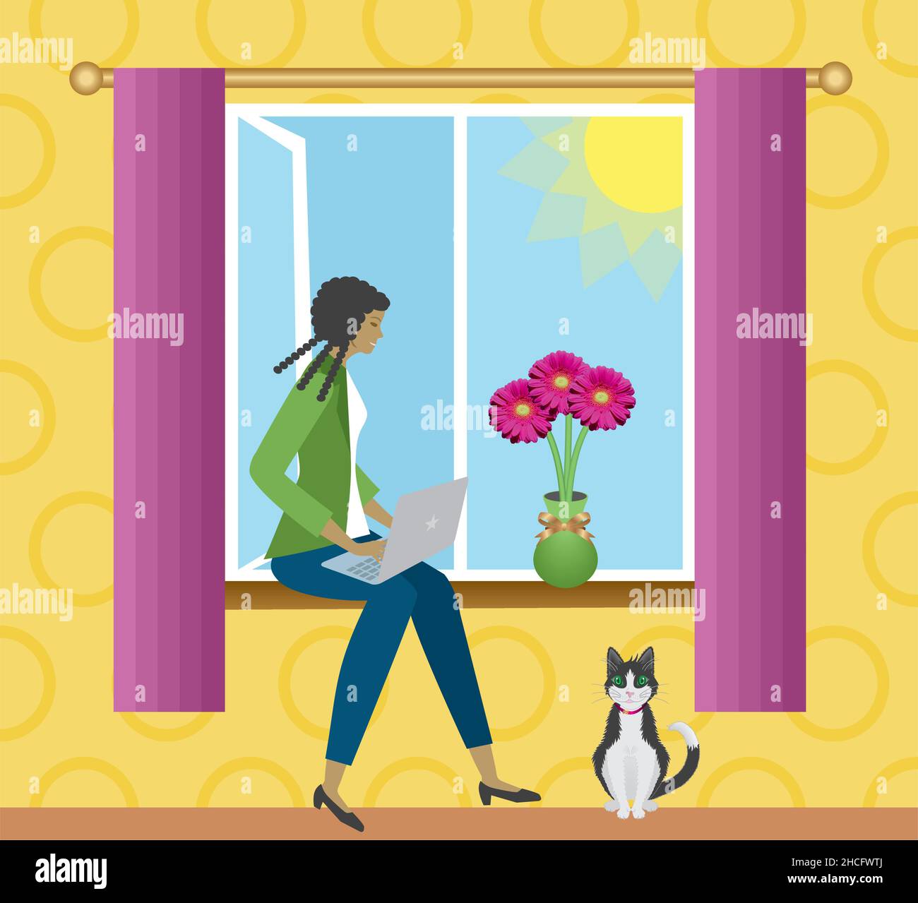 Real african woman Stock Vector Images - Alamy