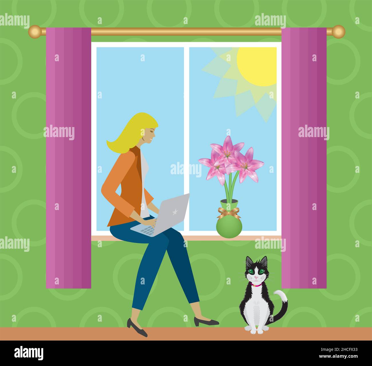 Photo from the window Stock Vector Images - Alamy