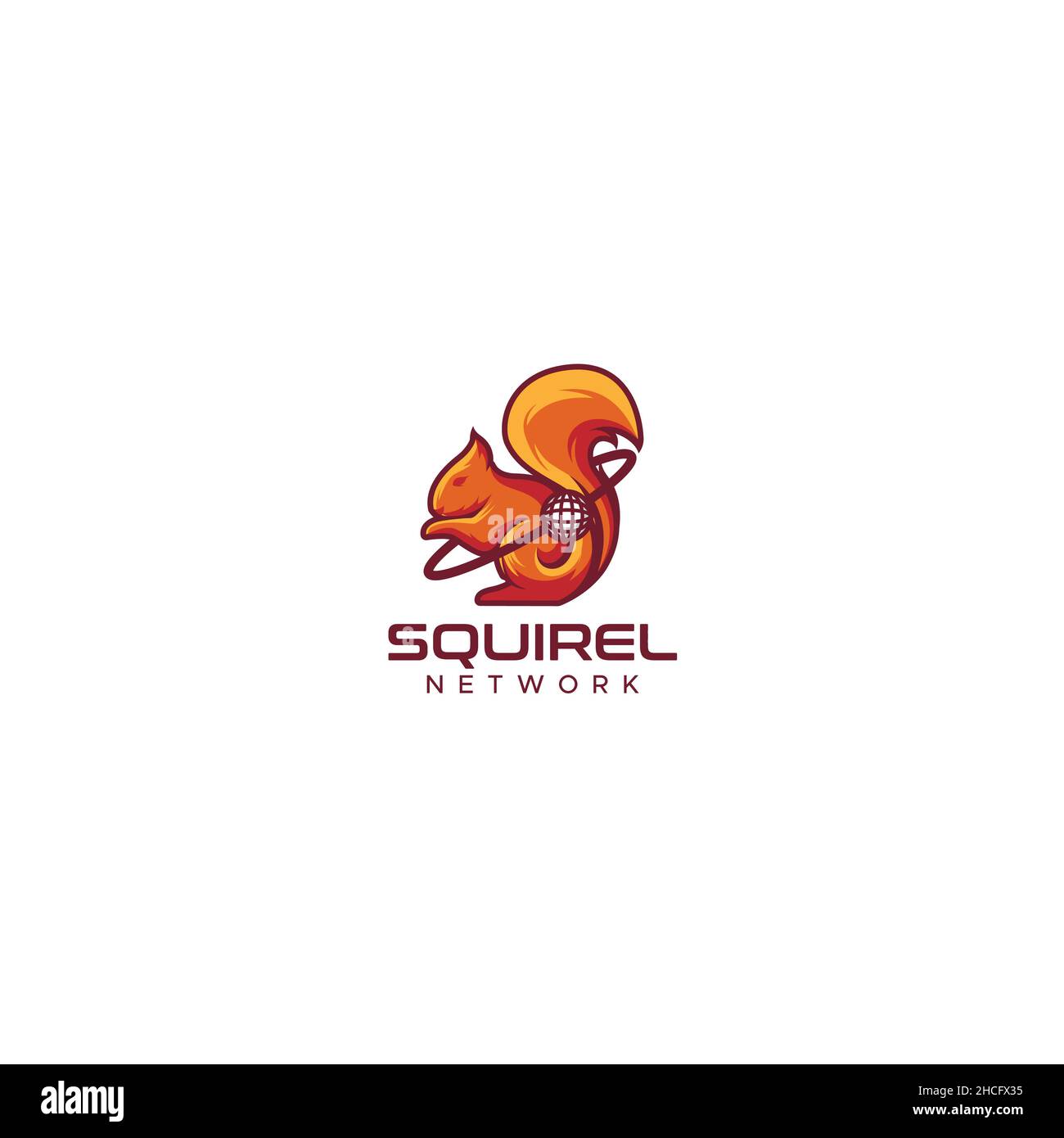 Modern flat colorful Squirrel network logo design Stock Vector Image ...