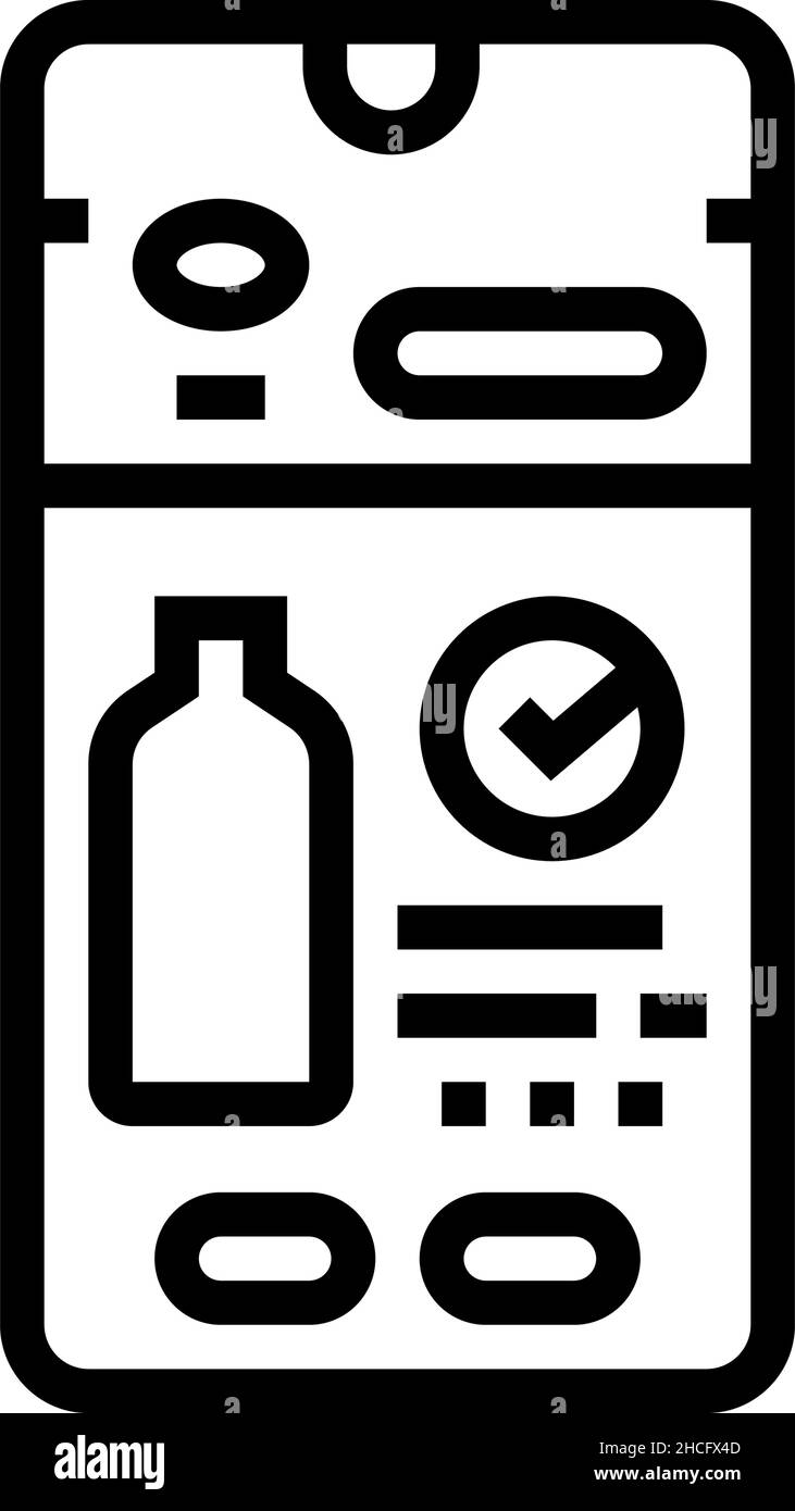 order water online smartphone application line icon vector illustration ...