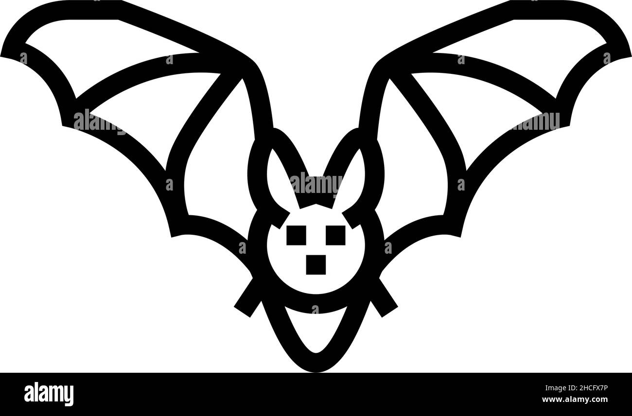 bat animal in zoo line icon vector illustration Stock Vector Image ...