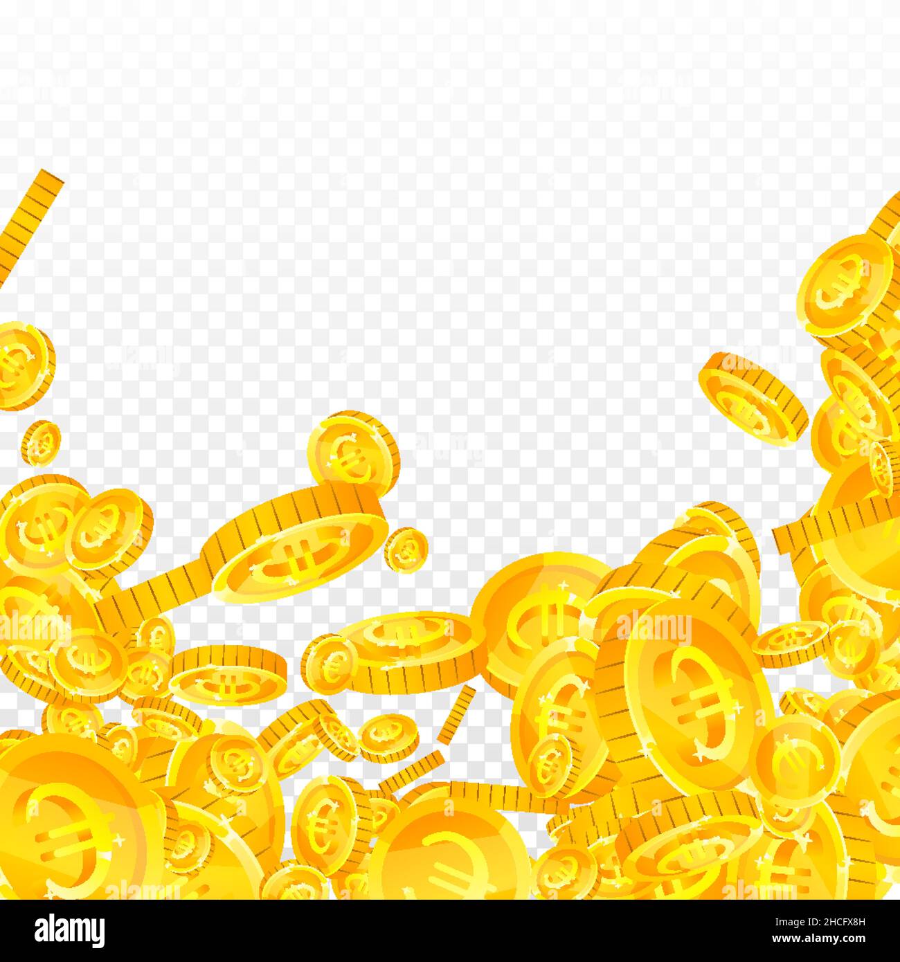 European Union Euro coins falling. Decent scattered EUR coins. Europe ...