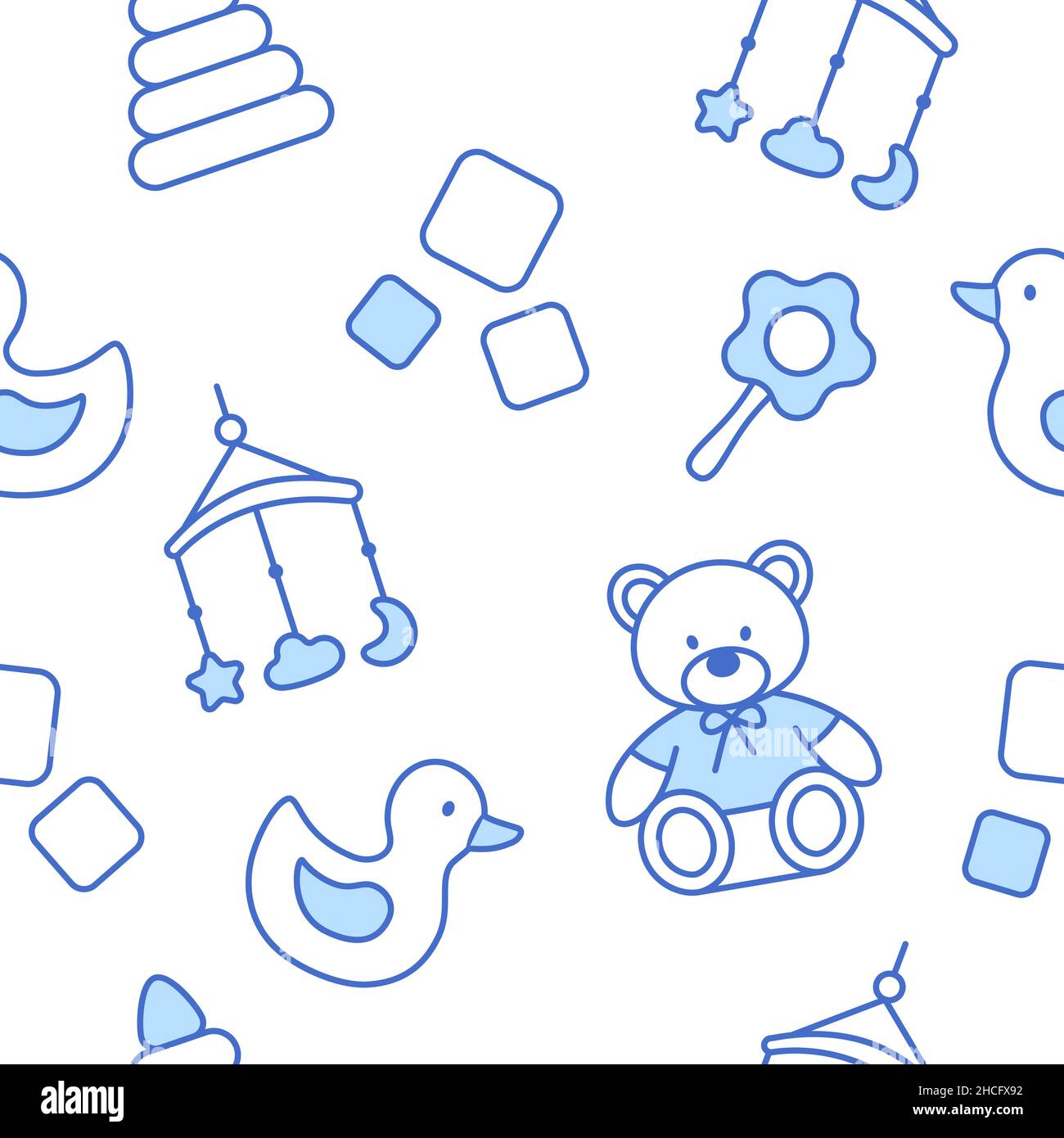 Thin line baby seamless pattern. Wallpaper Stock Vector Image & Art - Alamy