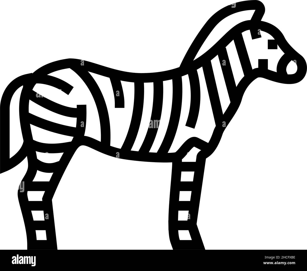 zebra animal in zoo line icon vector illustration Stock Vector Image ...