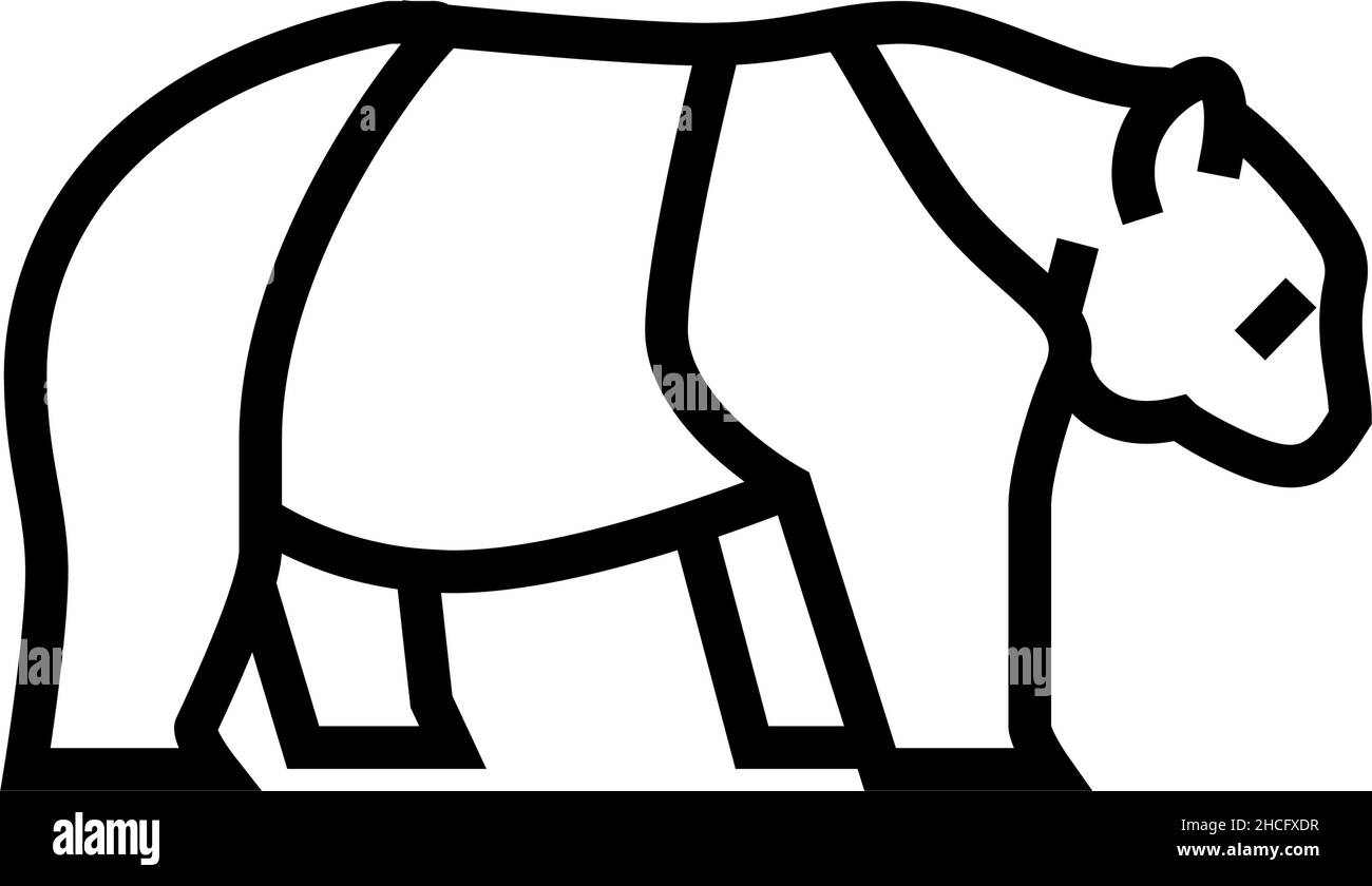 panda animal in zoo line icon vector illustration Stock Vector Image ...